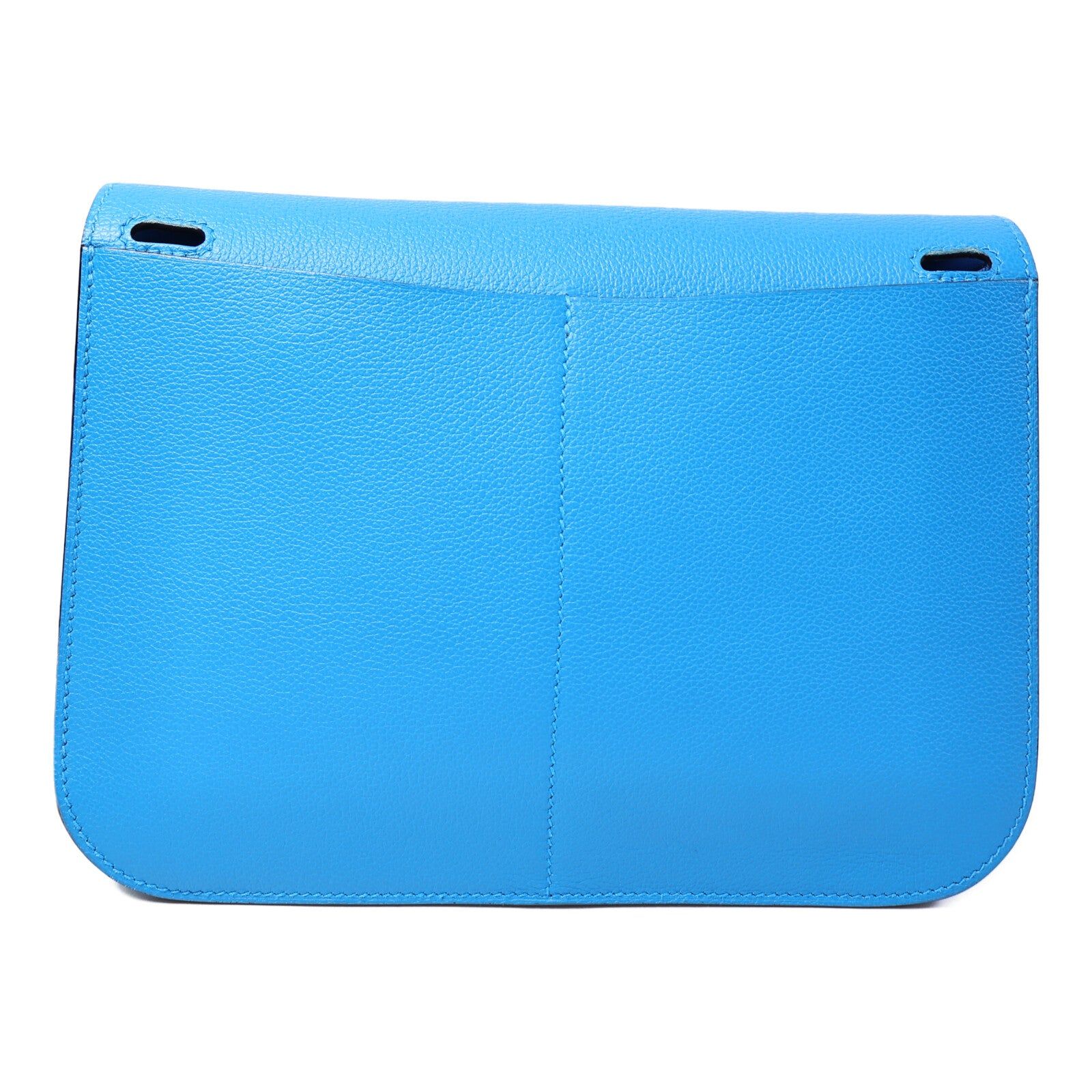 HERMES Evercolor Halzan 25 Blue Zanzibar Calfskin (cowhide ...