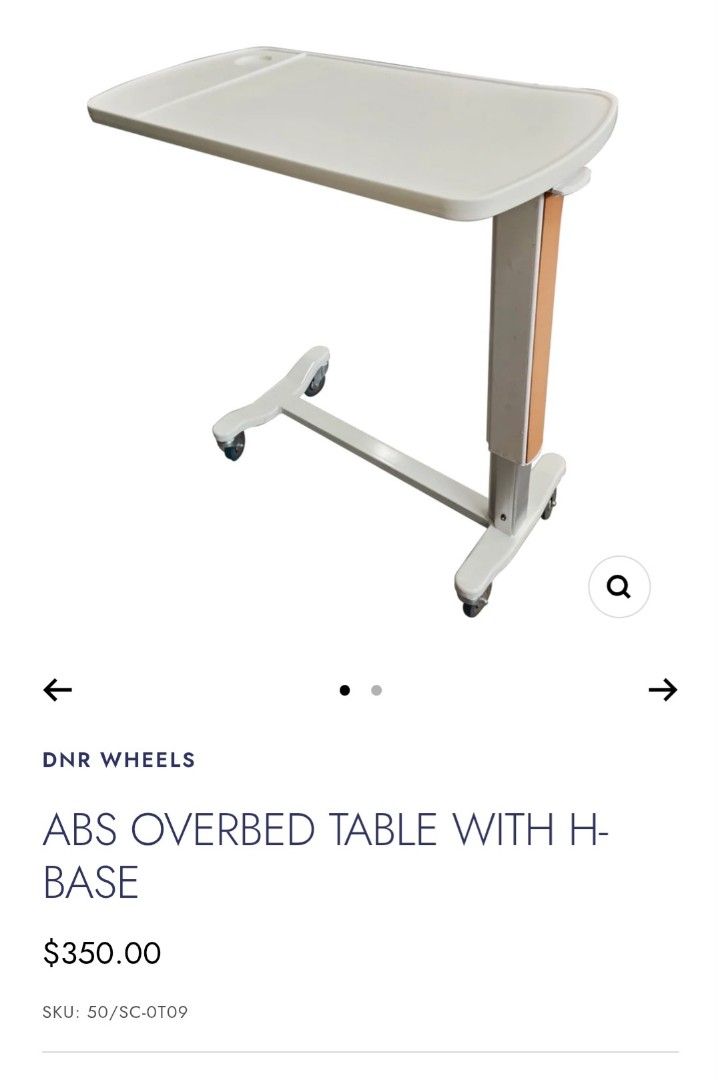 Hospital Overbed Table, Health & Nutrition, Assistive & Rehabilatory ...