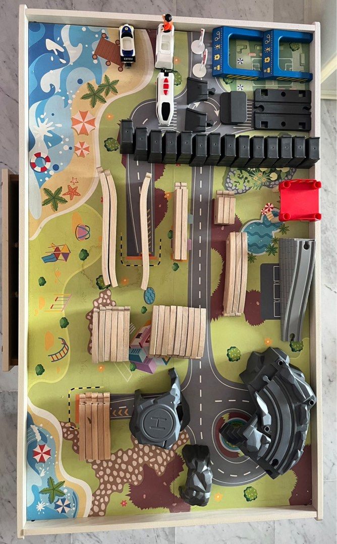 IKEA Wooden Train Table with Accessories, Hobbies & Toys, Toys & Games ...