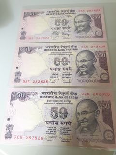 INDIA 2012 50 RUPEES REPEATER NUMBERS 040404, Hobbies & Toys ...