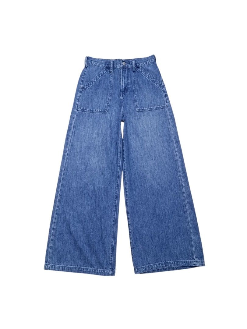 Japanese Super Baggy Wide Leg Denim Jeans w29, Men's Fashion, Bottoms ...