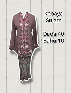 Kebaya Sulam, Women's Fashion, Muslimah Fashion, Baju Kurung & sets on ...