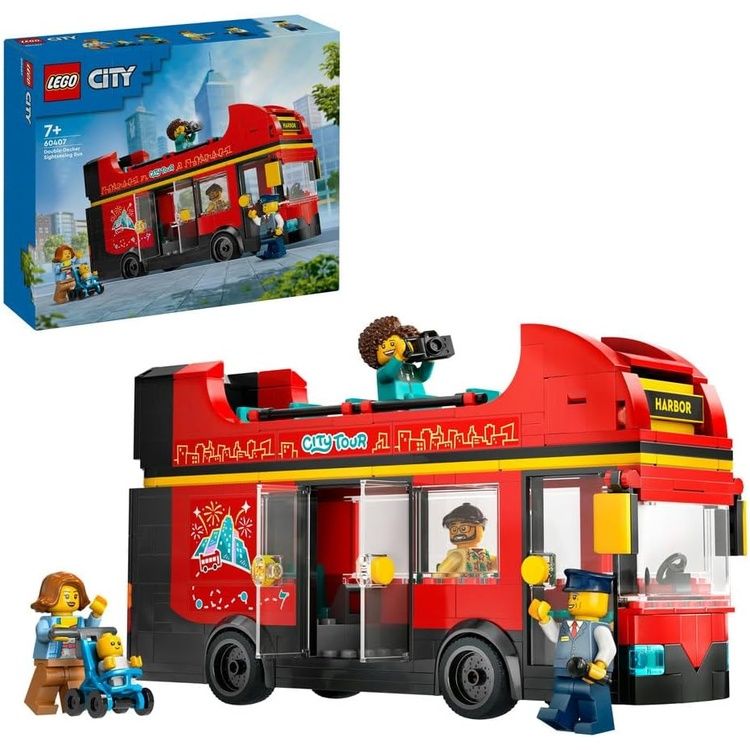 LEGO City Red Double-Decker Sightseeing Bus 60407 (384 Pieces) Toy ...