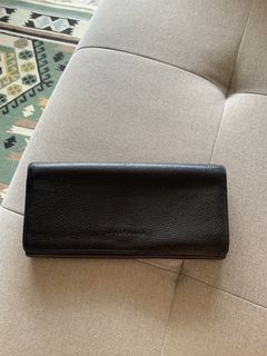 Burberry Black Leather Long Wallet, Luxury, Bags & Wallets on Carousell