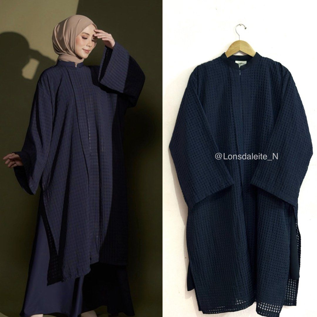 Lumna Design Kesuma Baggy Kurung in Navy Blue, Women's Fashion ...