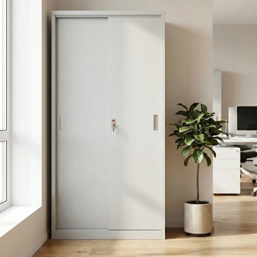 Metal Steel Storage Multipurpose Filing Cabinet with Sliding Doors and ...