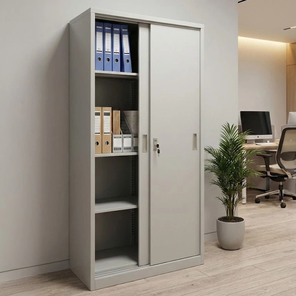 Metal Steel Storage Multipurpose Filing Cabinet with Sliding Doors and ...