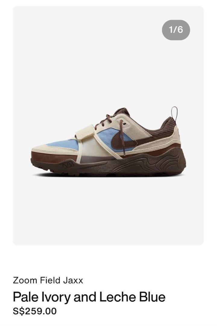 Nike x Travis Scott Cactus Jack Field Jaxx Leche Blue, Men's Fashion ...