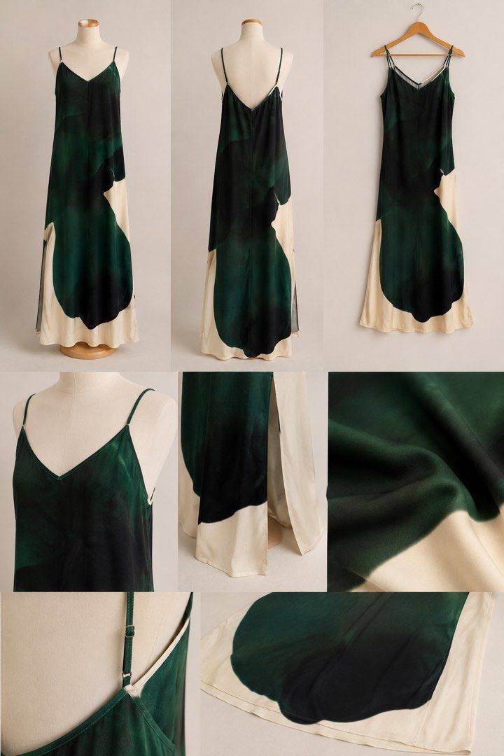 Parfois Green Abstract Maxi Dress (XS–S), Women's Fashion, Dresses ...