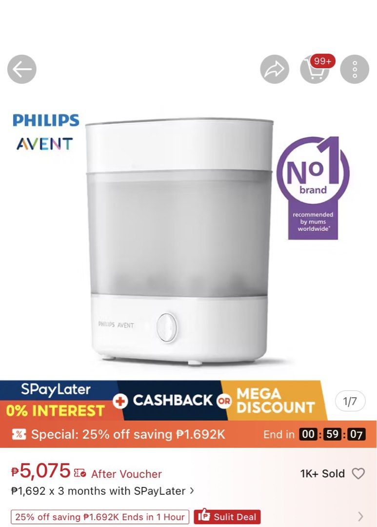 Philips Avent Advanced Electric Steam Sterilizer, Babies & Kids ...