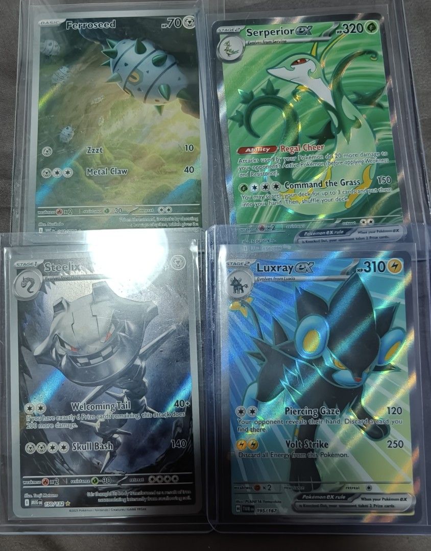 Pokemon Cards - Ferroseed, Serperior EX, Steelix, Luxray EX, Hobbies ...