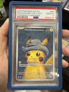 Pokemon PSA 10 Charizard & Pikachu Grey Felt Hat, Hobbies & Toys, Toys ...
