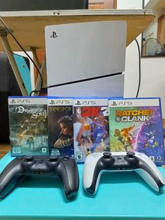 Ps5 with 2 controllers, Video Gaming, Video Game Consoles, PlayStation ...