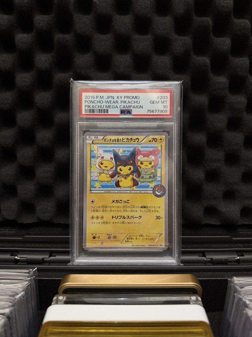 PSA 10 Poncho Pikachu Mega Campaign Promo Card, Hobbies & Toys, Toys ...