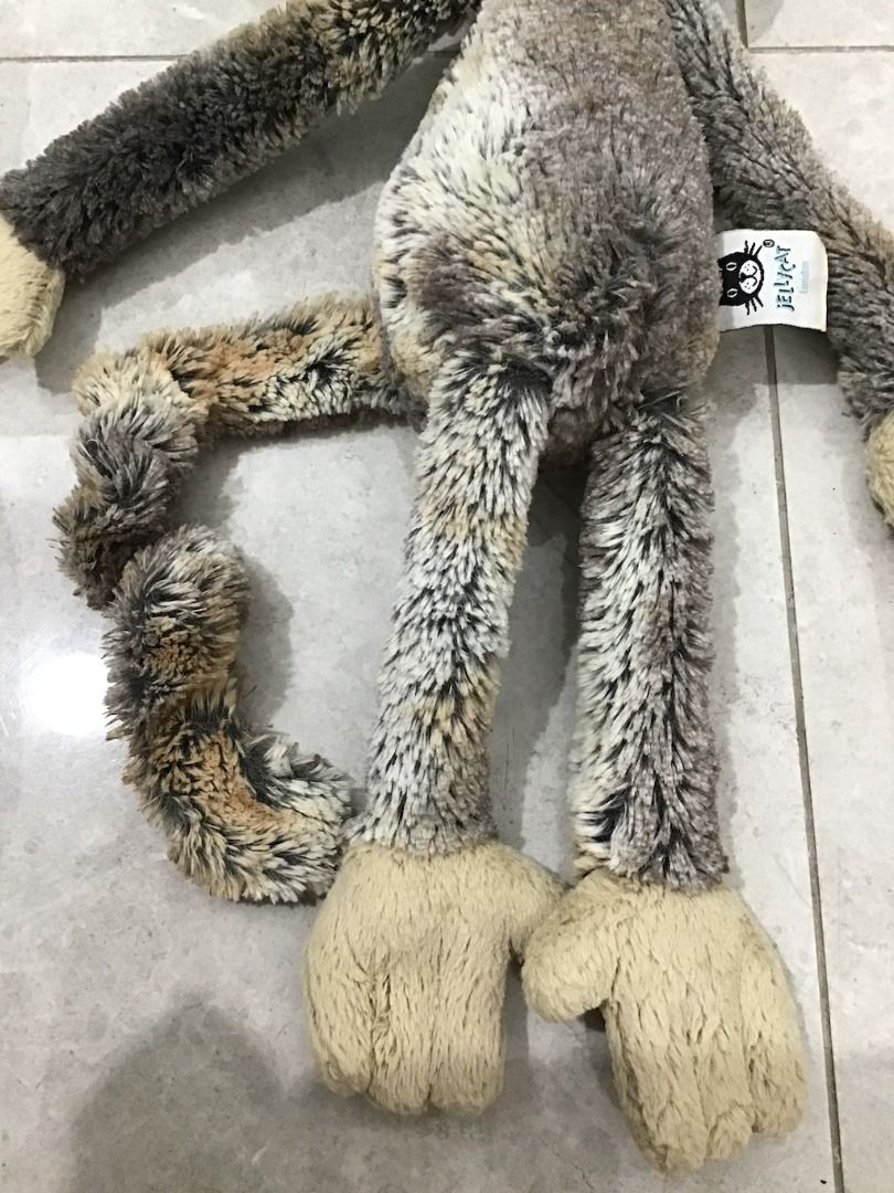 Rare Retired Jellycat Mattie Monkey Plush | Long Floppy Arms Curly Tail ...