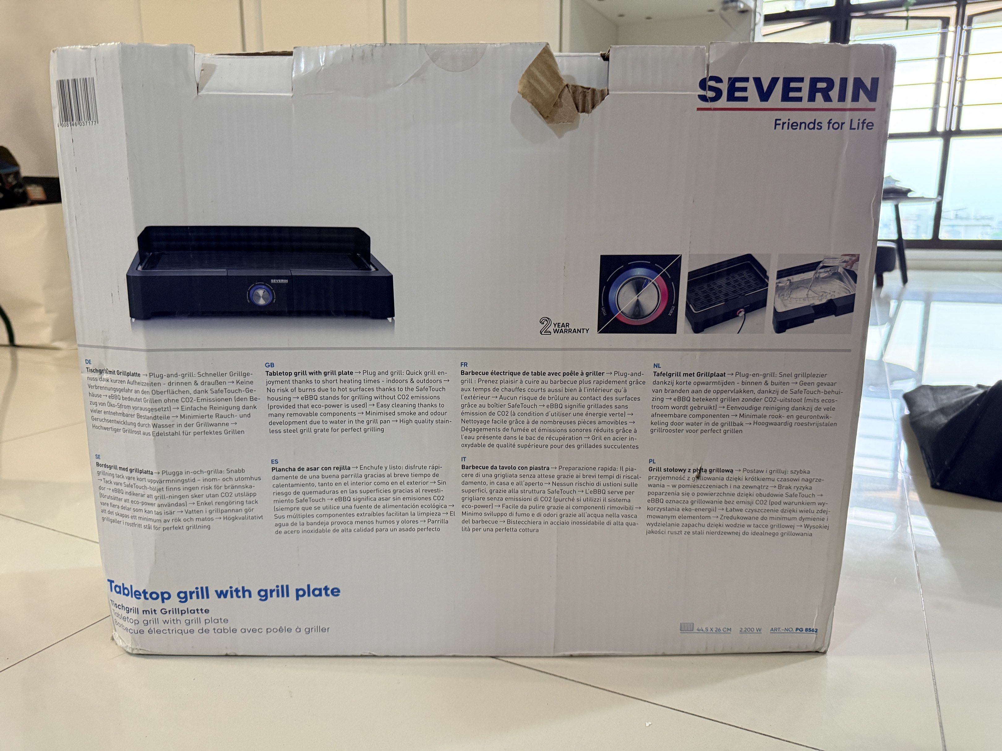 Severin BBQ Tabletop Grill with Grill Plate, TV & Home Appliances ...