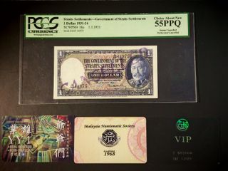 1935 Straits Settlements One Dollar Banknote, Hobbies & Toys ...