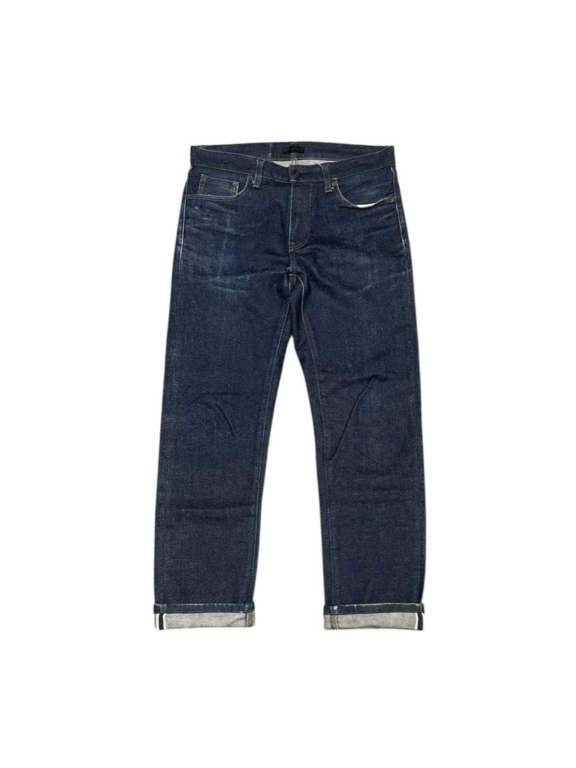 UNIQLO INDIGO SELVEDGE DARK BLUE DENIM, Men's Fashion, Bottoms, Jeans ...