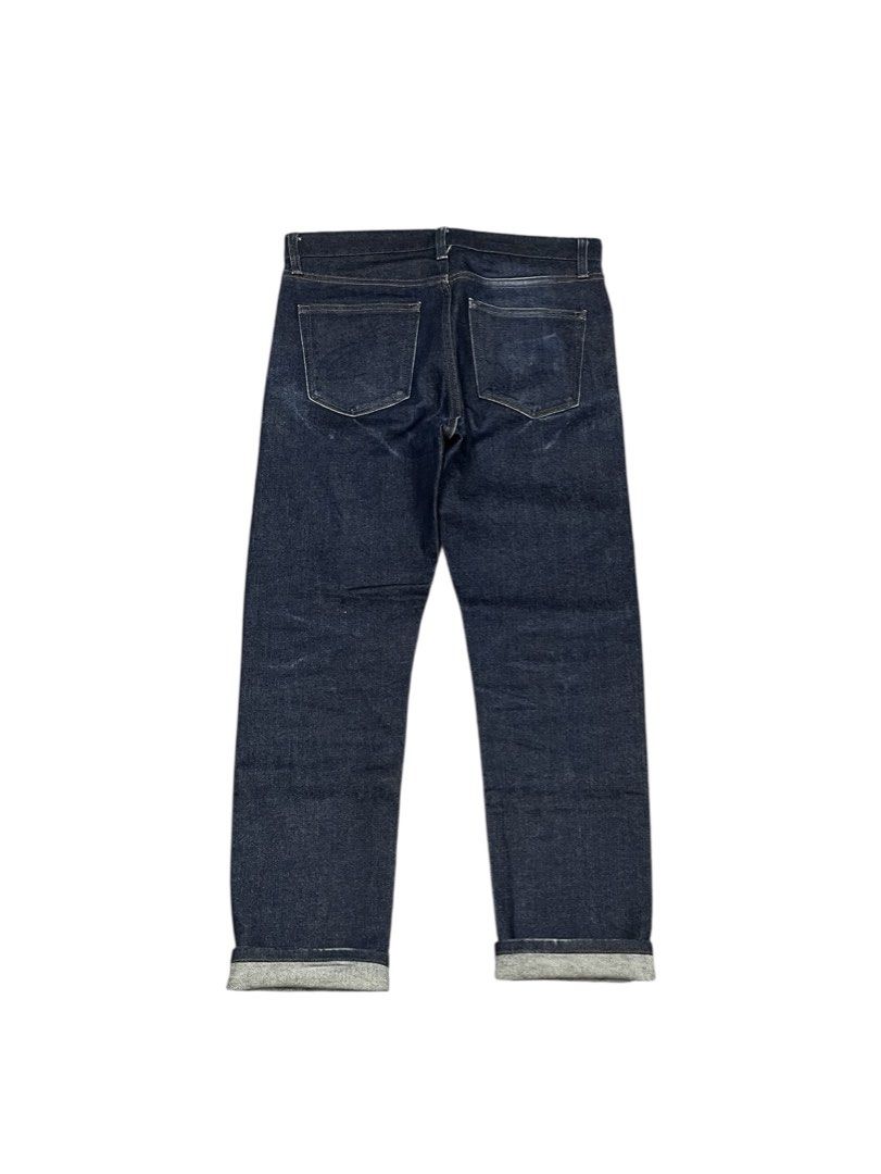 UNIQLO INDIGO SELVEDGE DARK BLUE DENIM, Men's Fashion, Bottoms, Jeans ...