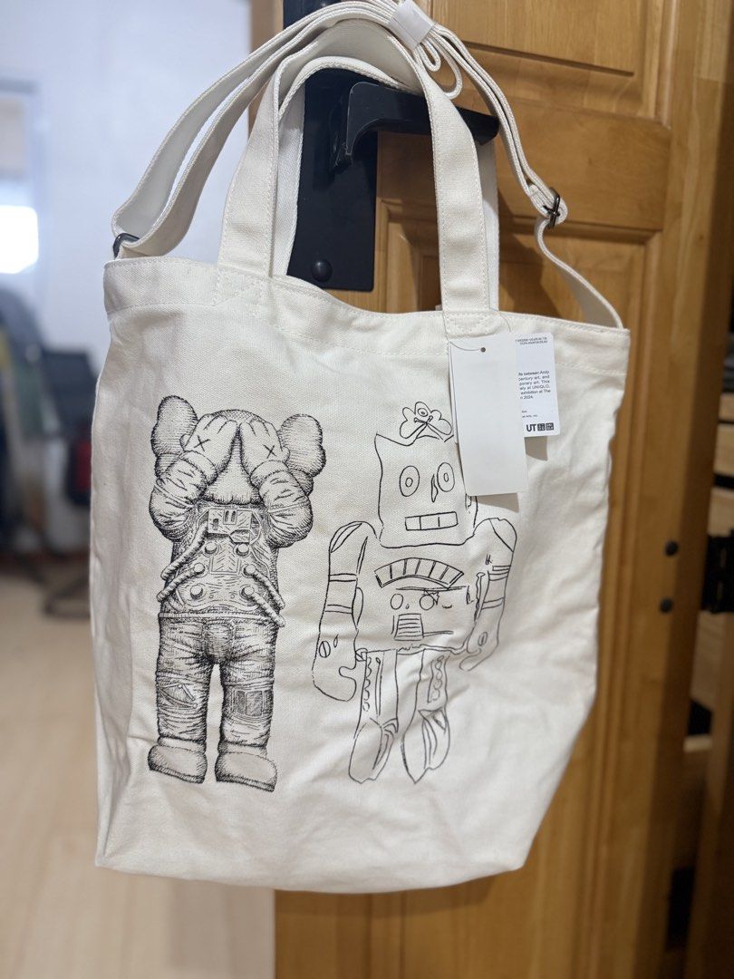 Uniqlo KAWS 2way Tote Bag, Women's Fashion, Bags & Wallets, Tote Bags ...