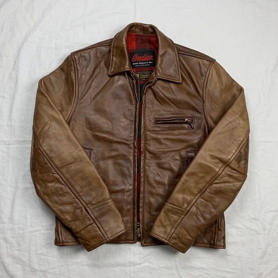 Vintage Rare Vintage Indian Motorcycle Riders Leather Jacket, Men's ...