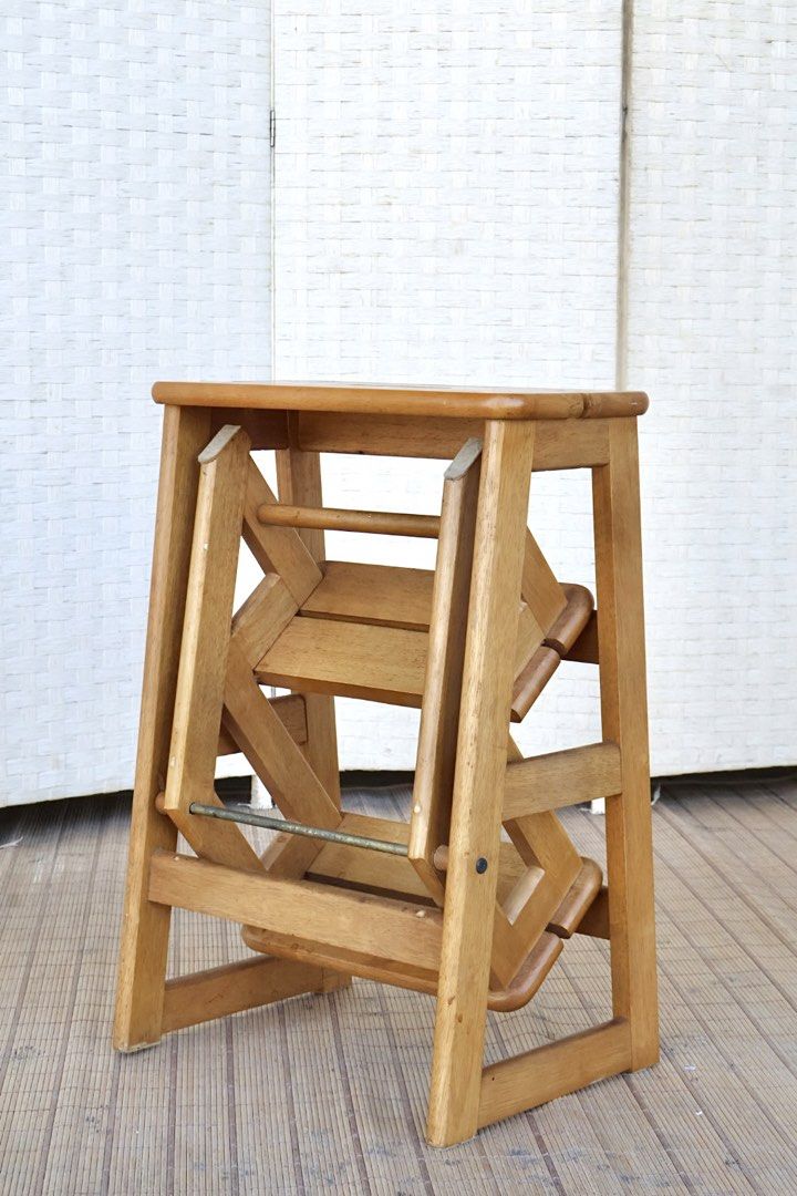 Wooden Step Stool, Furniture & Home Living, Furniture, Chairs on Carousell