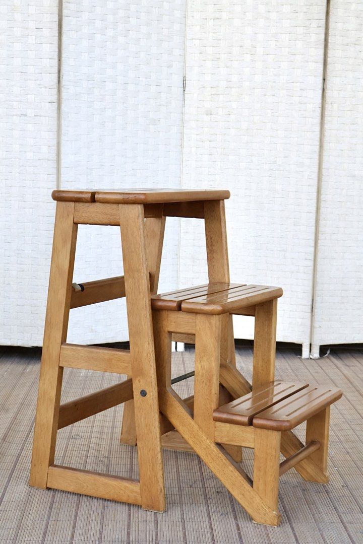 Wooden Step Stool, Furniture & Home Living, Furniture, Chairs on Carousell