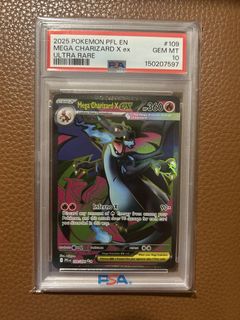 2025 Pokemon Mega Charizard X ex JP GEM MT 10, Hobbies & Toys, Toys ...