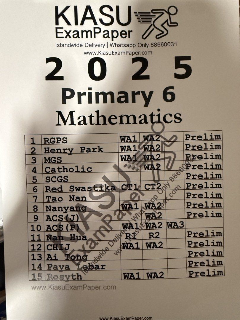 2025 Primary 6 Mathematics Exam Papers PSLE, Hobbies & Toys, Books ...