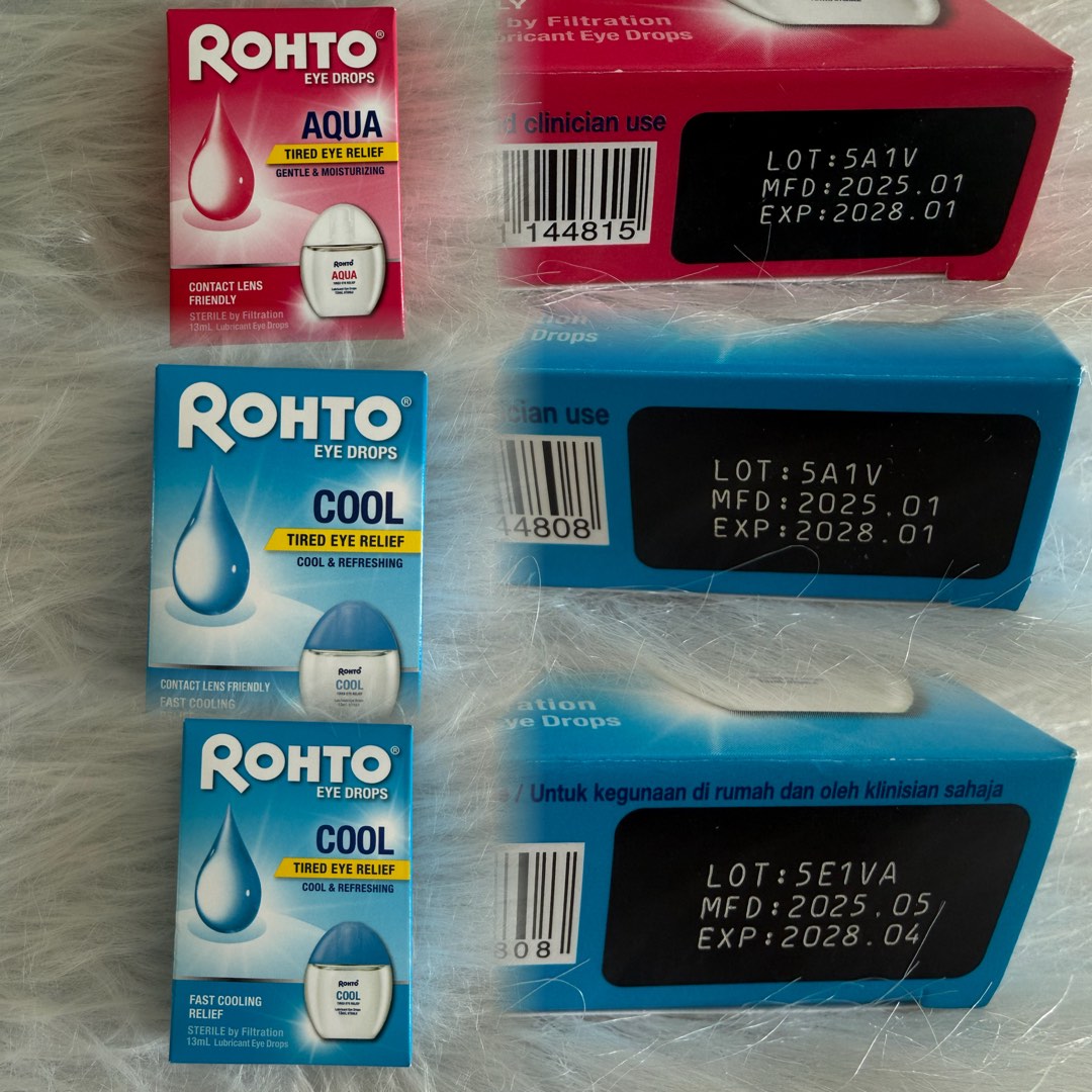 (3 box) Rohto Eye Drops - Aqua & Cool, Beauty & Personal Care, Vision ...