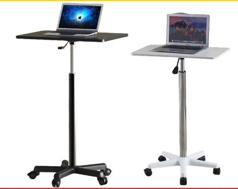 Adjustable Height Rolling Laptop Table | Movable Standing Desk with ...