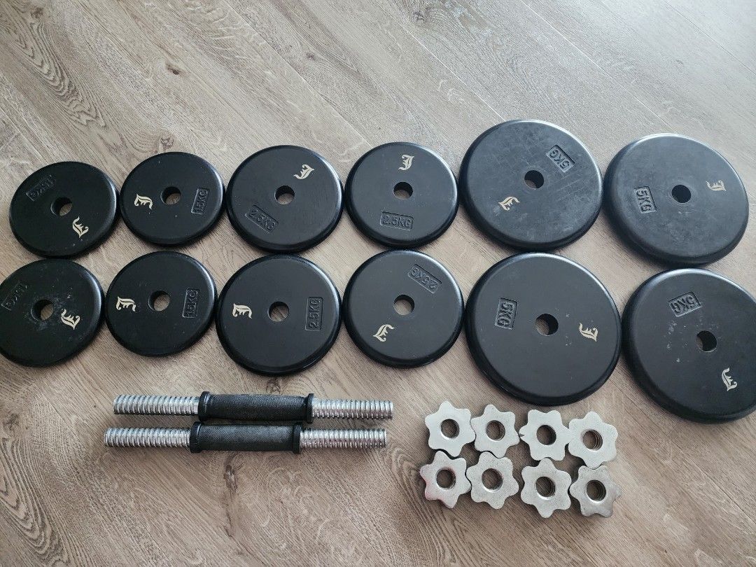 Adjustable Rubber Dumbbell Weight Plates, Sports Equipment, Exercise ...