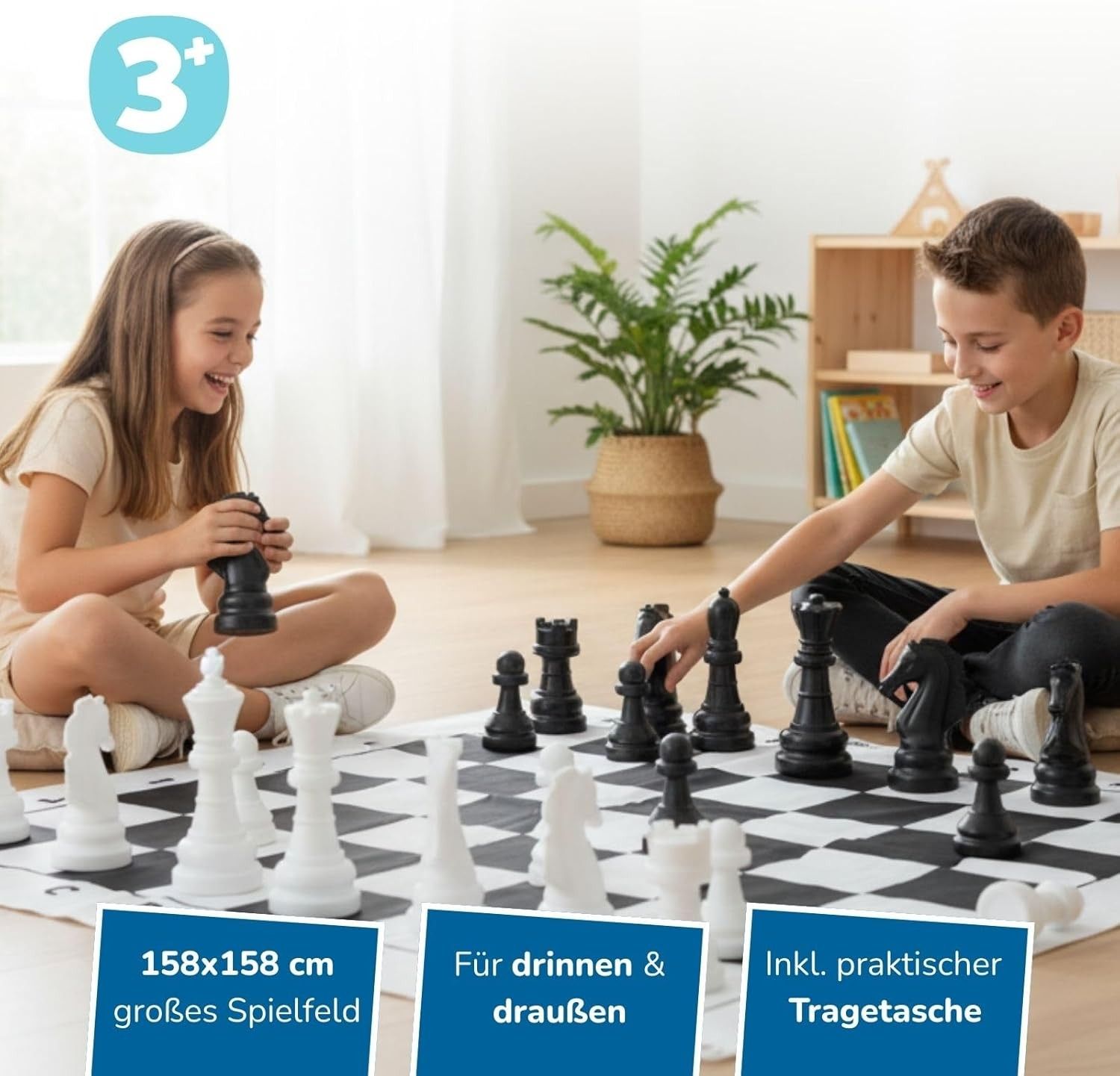 alldoro 60080 Garden Chess, Outdoor Chess Game, Garden Chess with 32 ...