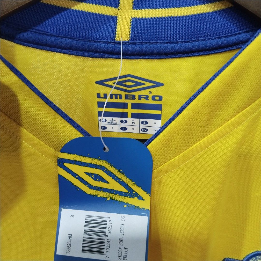 Authentic Umbro Sweden Home Jersey S/S Yellow, Men's Fashion ...