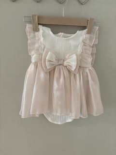 Tiny Button Baby Girl Pink Dress, Babies & Kids, Babies & Kids Fashion ...