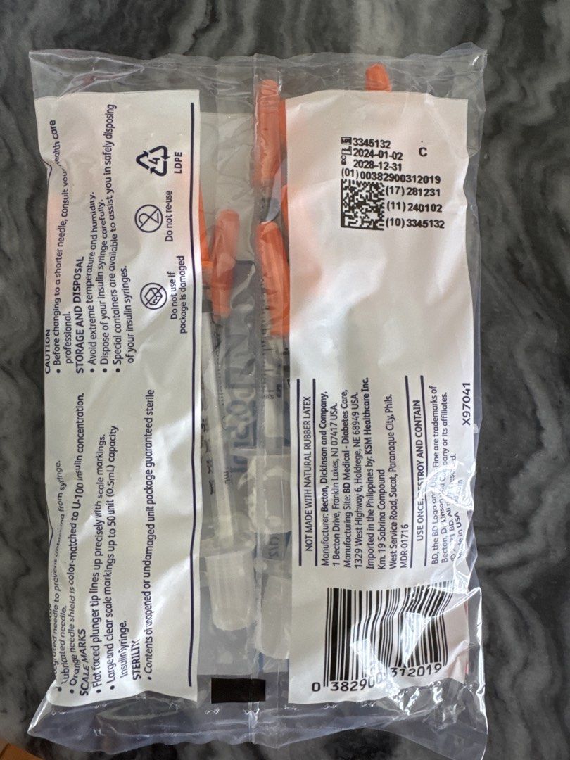 BD Ultra-Fine Insulin Syringe, Health & Nutrition, Medical Supplies ...