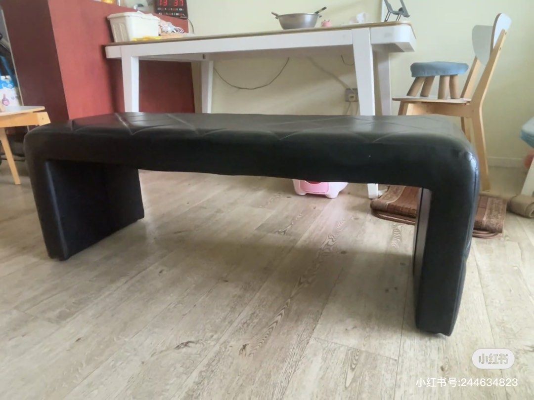 Black Padded Bench, Furniture & Home Living, Furniture, Chairs on Carousell