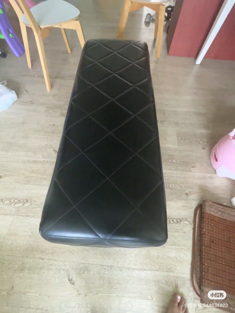Black Padded Bench, Furniture & Home Living, Furniture, Chairs on Carousell