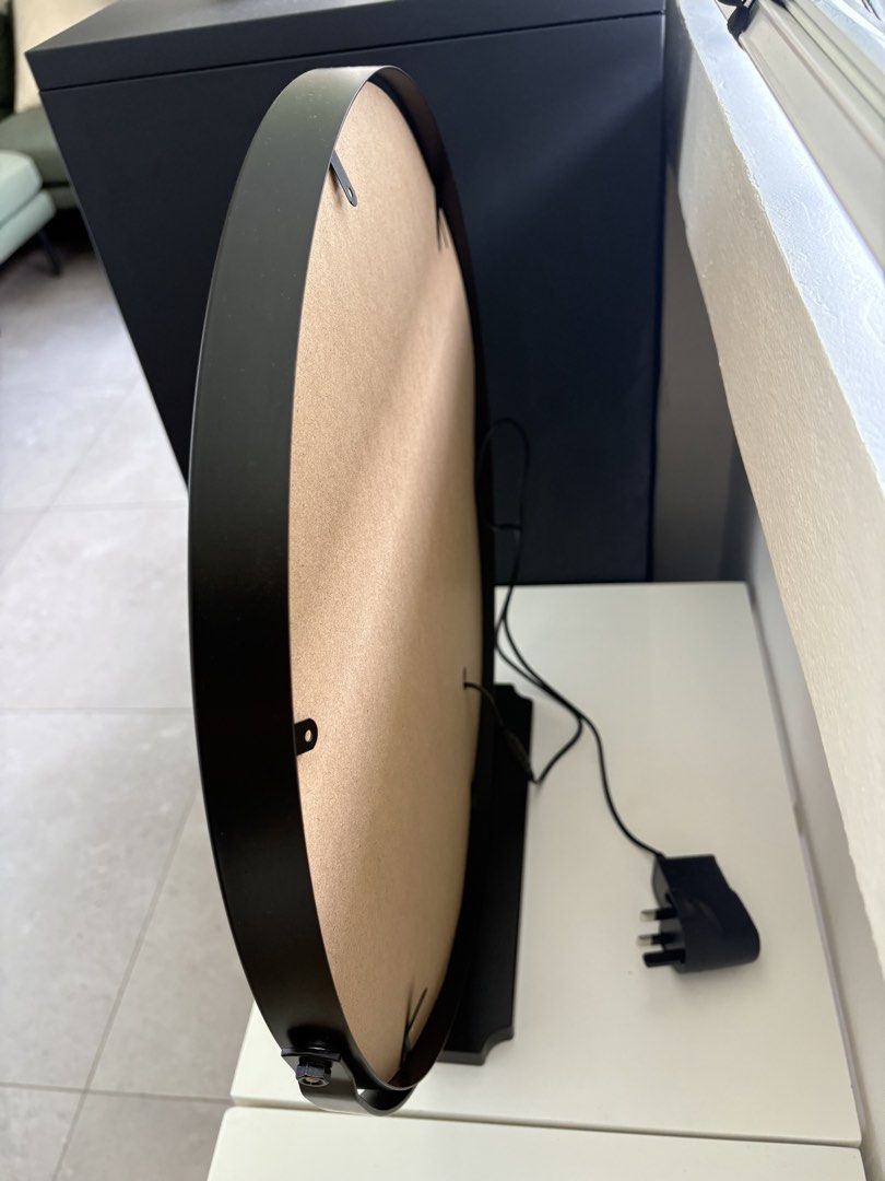 Black Round LED Light Up Vanity Mirror, Furniture & Home Living, Home ...