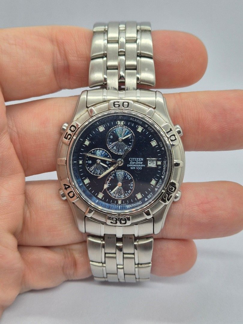 Citizen Eco-Drive Chronograph WR100 Men's Watch, Men's Fashion, Watches ...