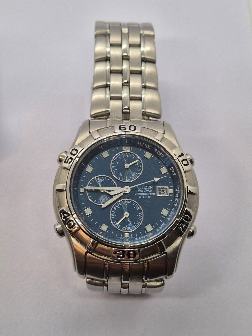 Citizen Eco-Drive Chronograph WR100 Men's Watch, Men's Fashion, Watches ...