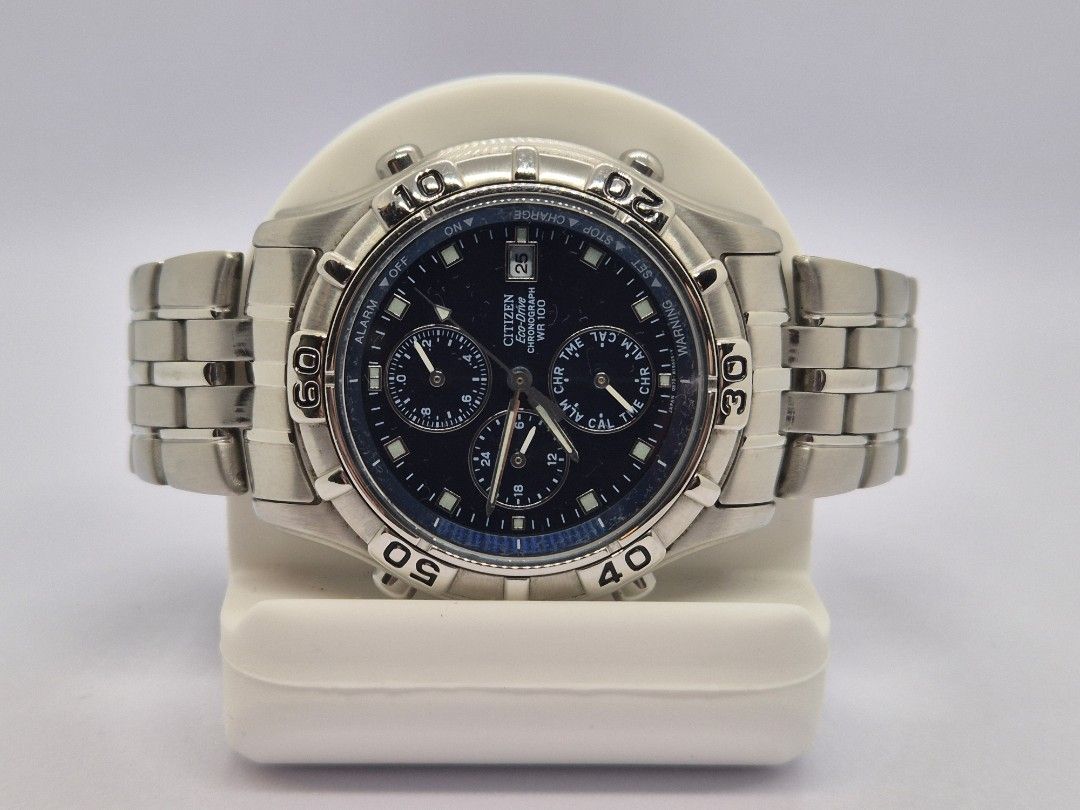 Citizen Eco-Drive Chronograph WR100 Men's Watch, Men's Fashion, Watches ...