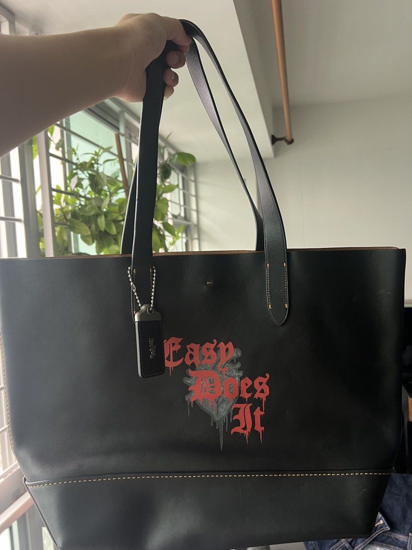 Coach Tote Bag - 'Easy Does It' Design, Women's Fashion, Bags & Wallets ...
