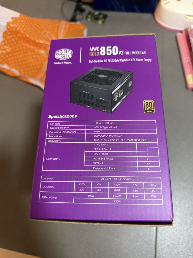 Cooler Master MWE Gold 850W PSU V2 Full Modular, Computers & Tech ...