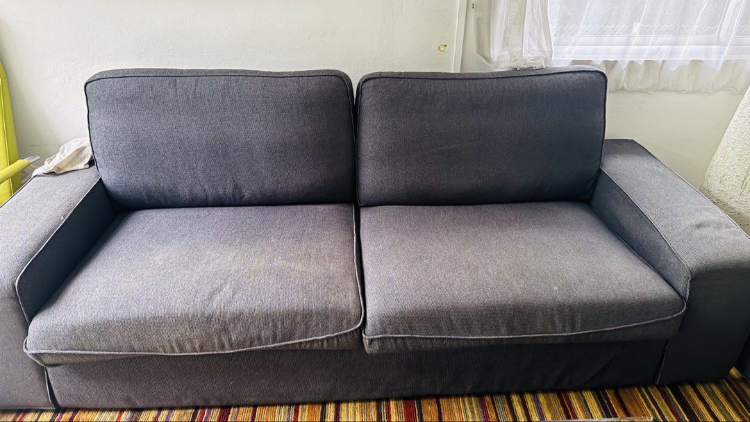 Dark Grey 3-Seater Sofa, Furniture & Home Living, Furniture, Sofas on ...