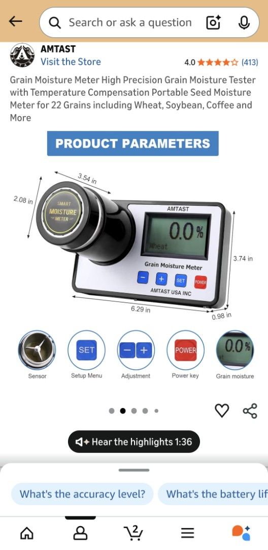 Grain Moisture Meter w/ Calibration Certificate, Mobile Phones ...