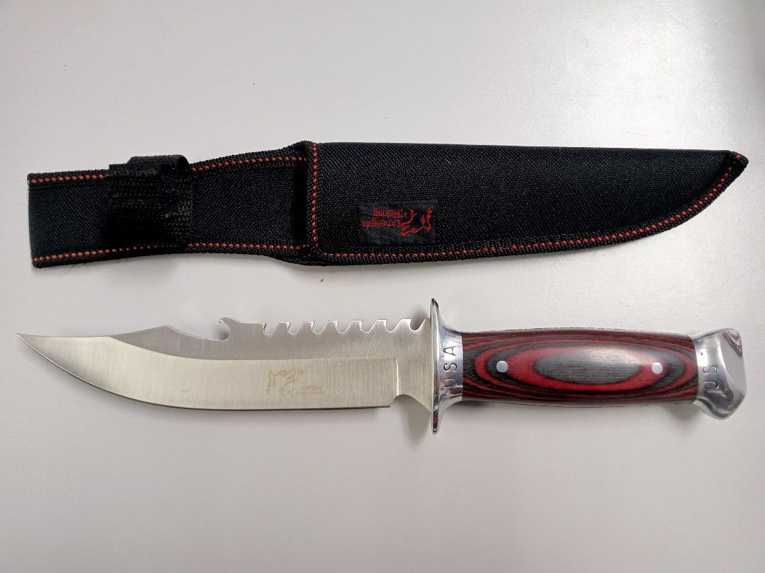 HUNTING TACTICAL KNIFE (PISAU RAMBO), Furniture & Home Living ...