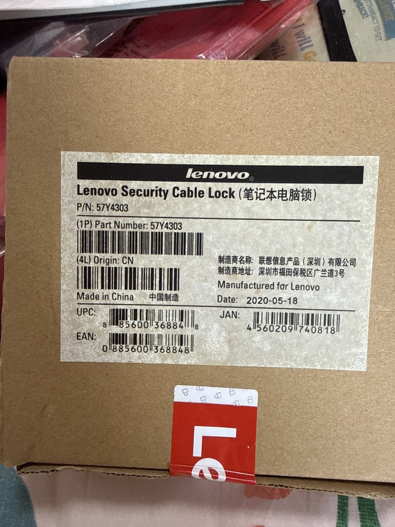 Lenovo security Cable Lock, Computers & Tech, Parts & Accessories ...