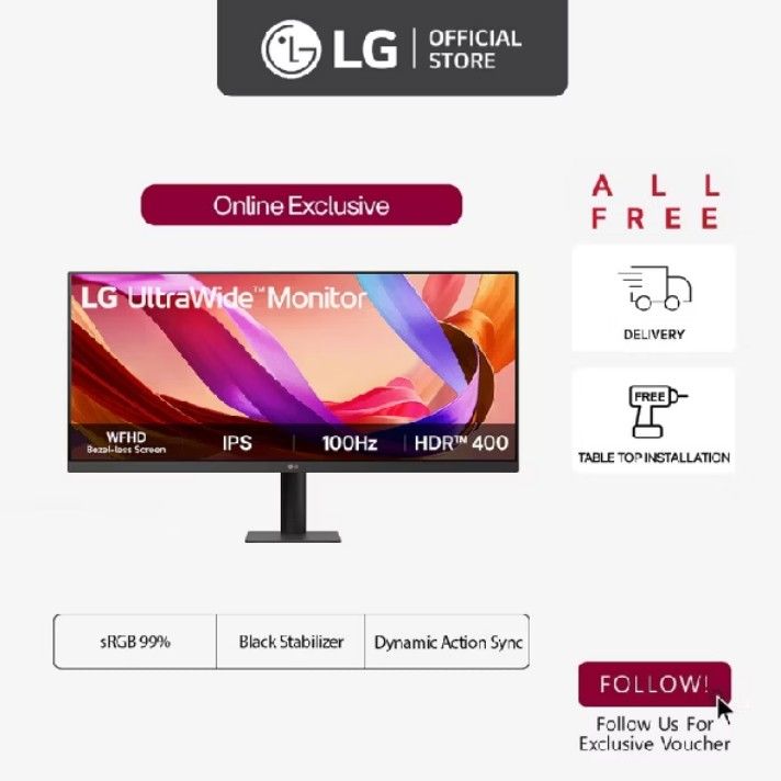 LG UltraWide Monitor WFHD IPS 100Hz HDR 400, Computers & Tech, Parts ...