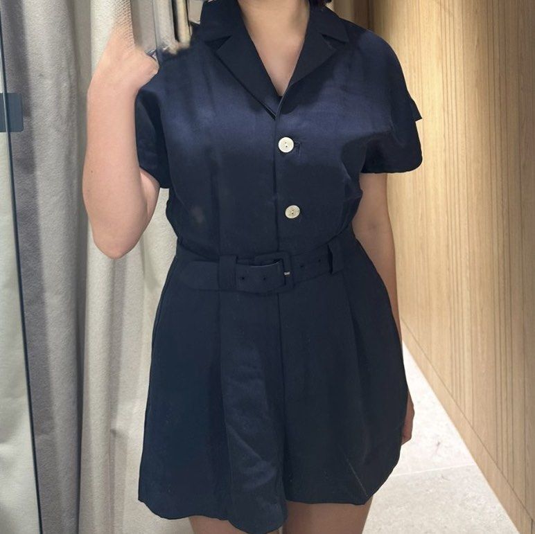 MANGO blue romper, Women's Fashion, Activewear on Carousell